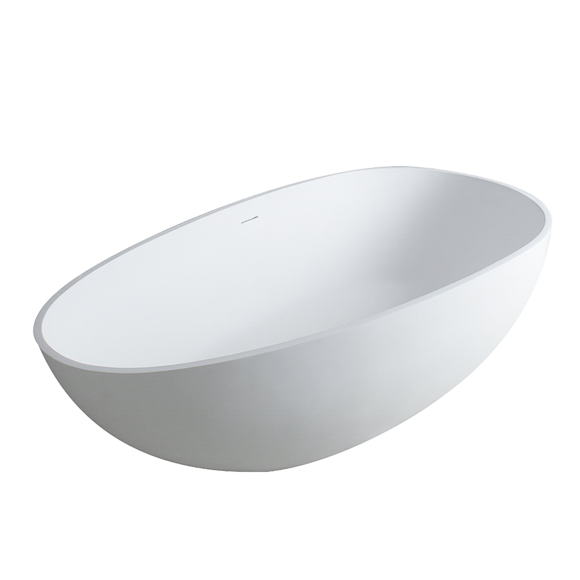 HOME OF FIGHT VENTURES LLC 67" Freestanding Solid Surface Bathtub, Luxury Engineered Stone Resin ...